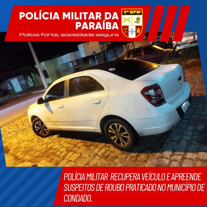 Dupla tenta fugir, mas é presa com carro roubado na Paraíba