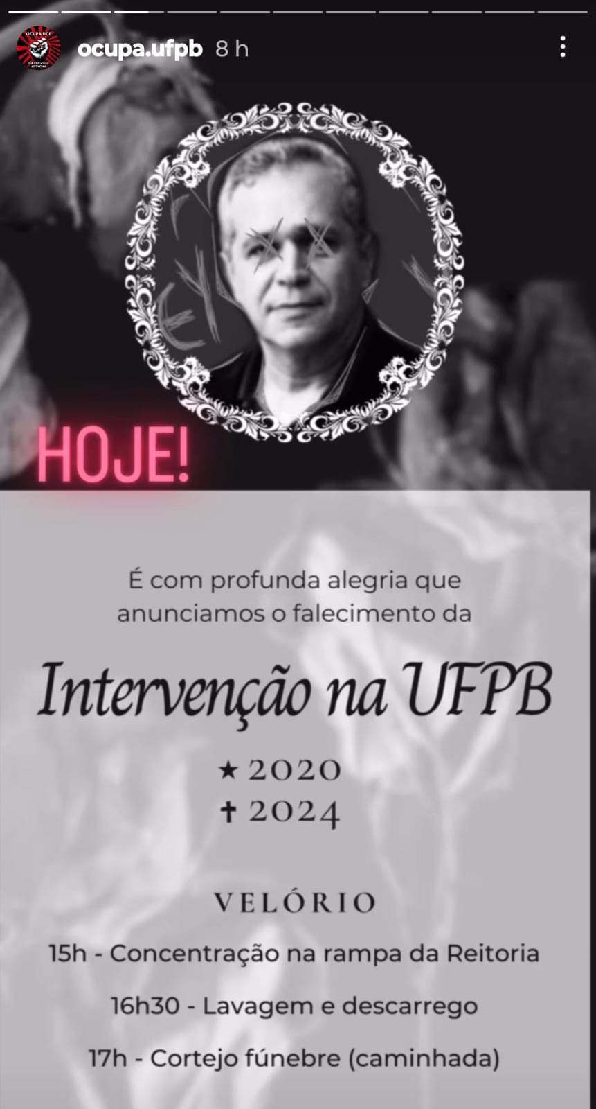 Estudantes da UFPB fazem velório, com caixão e cortejo, pelo fim do ...